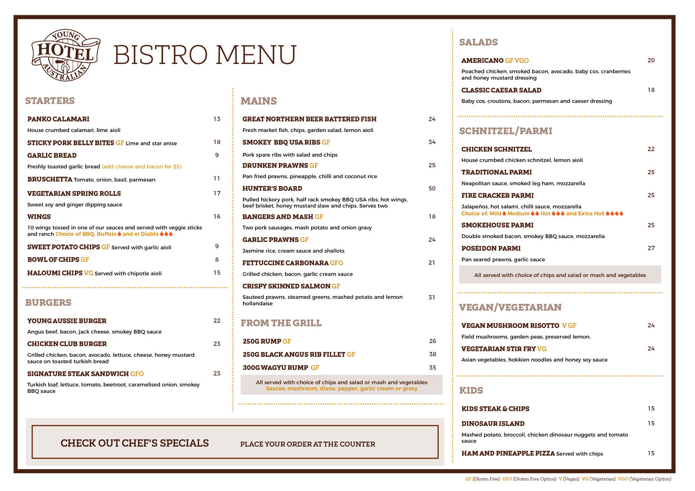 Maggie's Restaurant - Menu - Young Australian Hotel and Function Centre ...